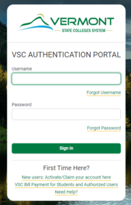 Login page - VSC IT